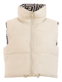 Quiz Ladies - Stone Geometric Print Reversible Padded Crop Gilet | Shop Today. Get it Tomorrow ...