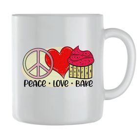 Peace Coffee Mugs for Women Trendy Kitchen Baking Graphic Cups Present ...