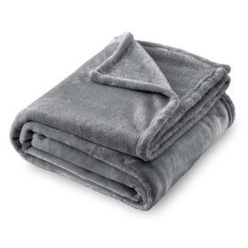 Grey Acrylic Plain Throw Fleece Blanket | Shop Today. Get it Tomorrow ...