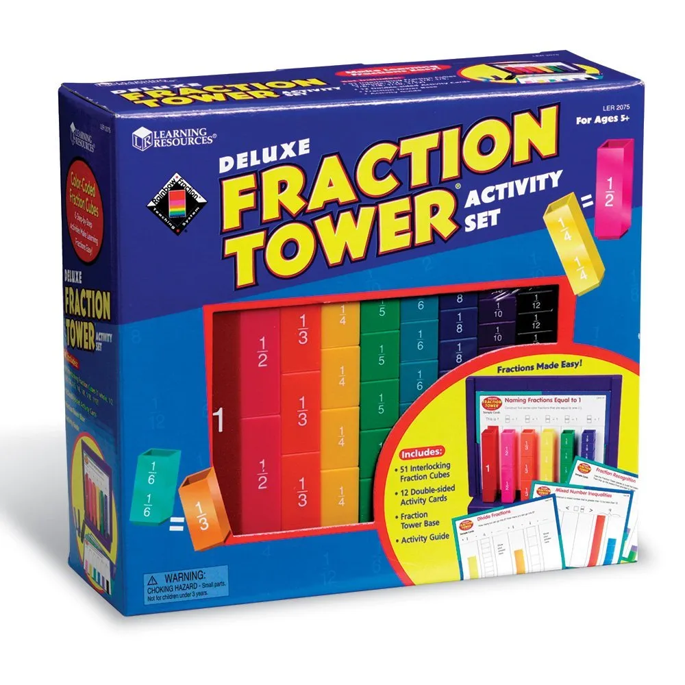 Learning Resources - Fraction Tower Cubes: Maths Activity Set for Kids ...