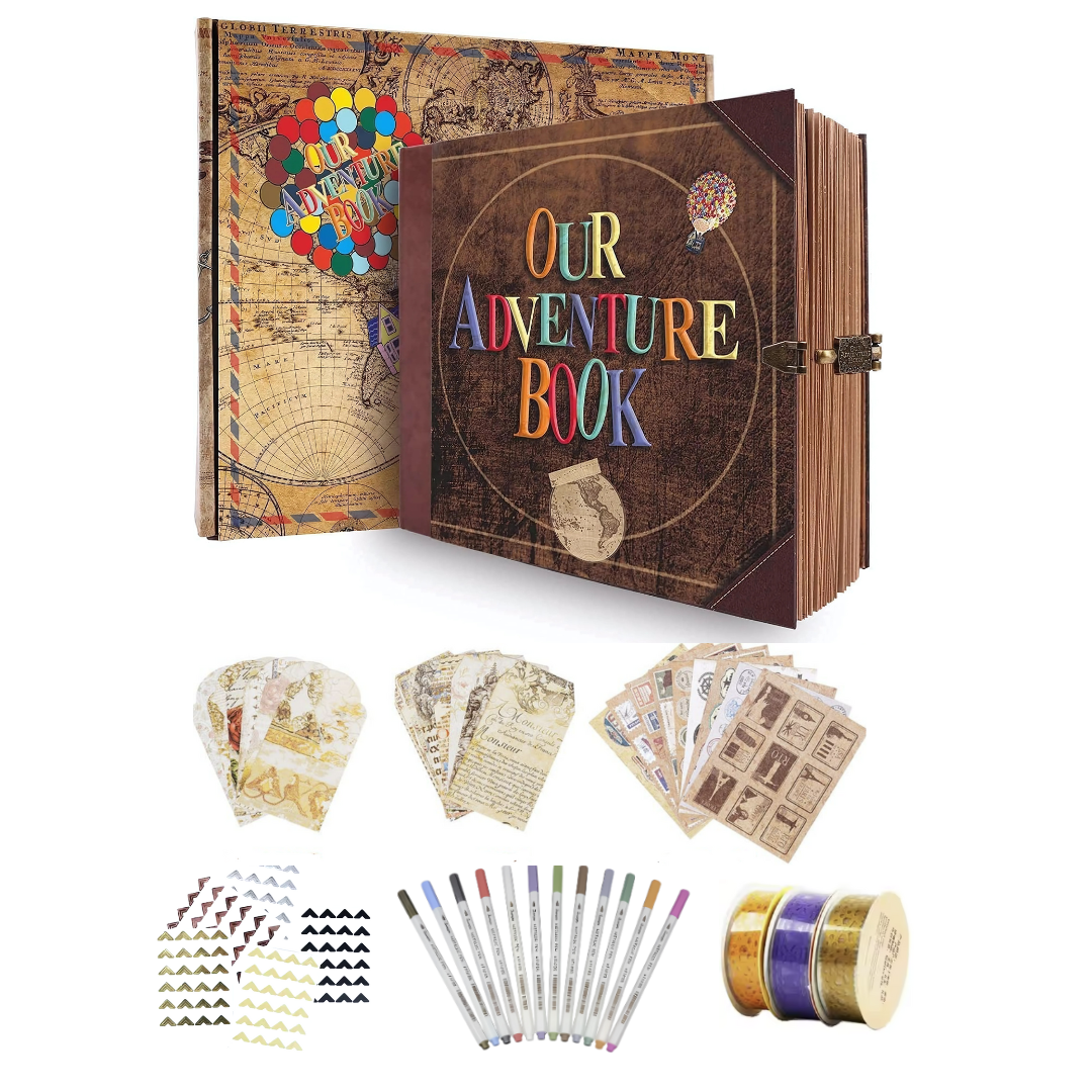 Adventure Book 148-Page DIY Handmade Scrapbook with Retro-Style | Shop ...