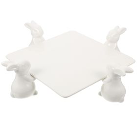 4 Bunnies Holding Ceramic Cake Stand/Snack Tray | Shop Today. Get it ...