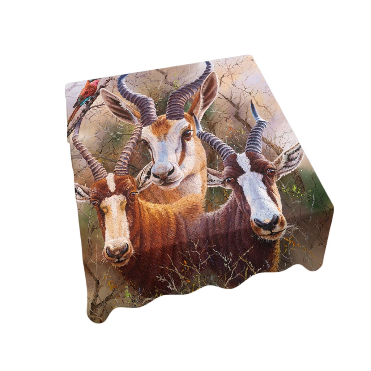 The Plains Springbok By Delene Lambert Square Tablecloth | Shop Today ...