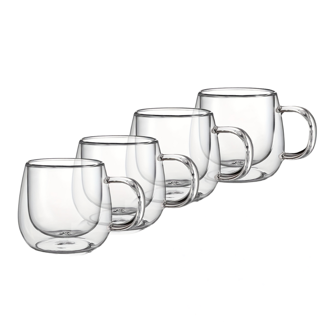 4pcs Double-Layer Glass Mugs - 300ml | Shop Today. Get it Tomorrow! | takealot.com