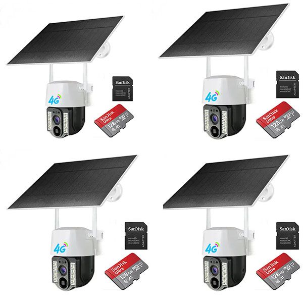 4 x Outdoor Solar 4G Wireless Security Camera 128GB Storage | Shop ...