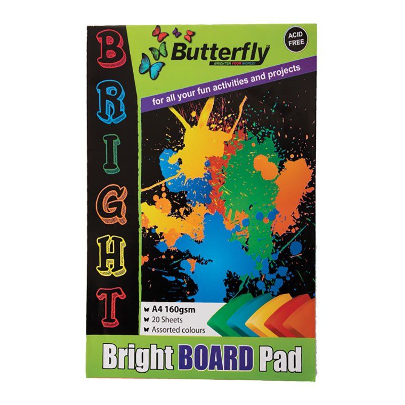 Marlin A4 Board Pad 25 Sheets 160gsm Asstd Bright Colours (3 Pack ...
