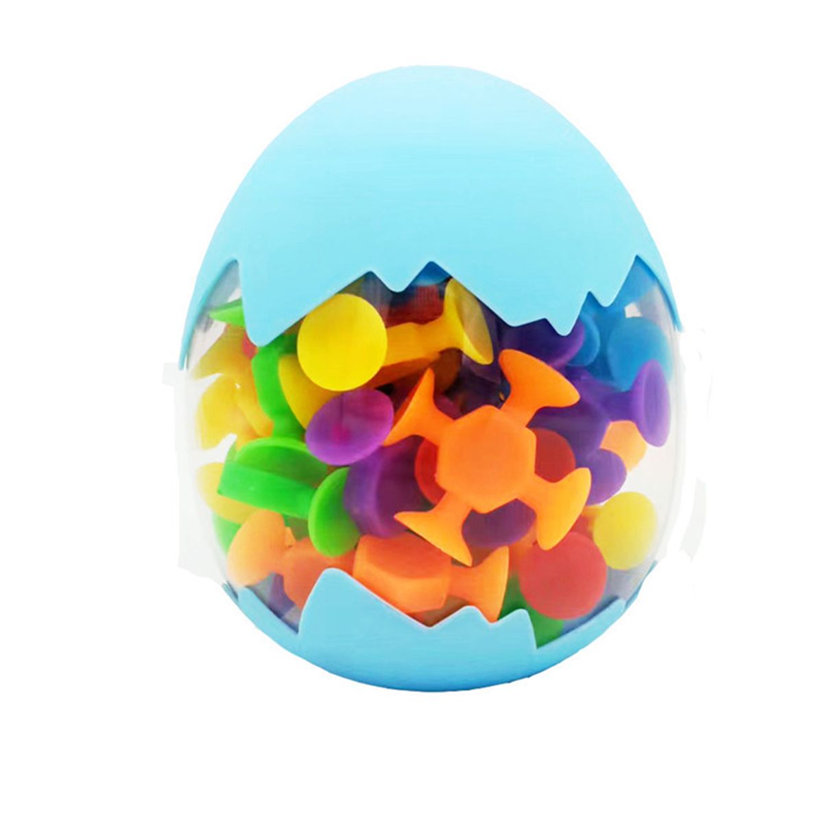 48 Piece Baby Suction Construction Toy Set, Silicone Baby Preschool Toy ...