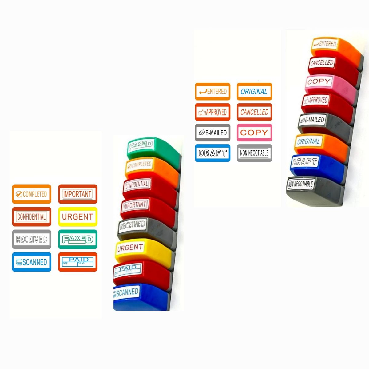 16 Business Office commercial Multi-colour Self-Ink Message Stamps in ...