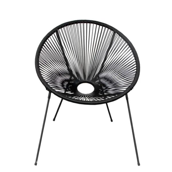 Acapulco Rattan & Steel Round Patio Chair Black | Shop Today. Get it ...