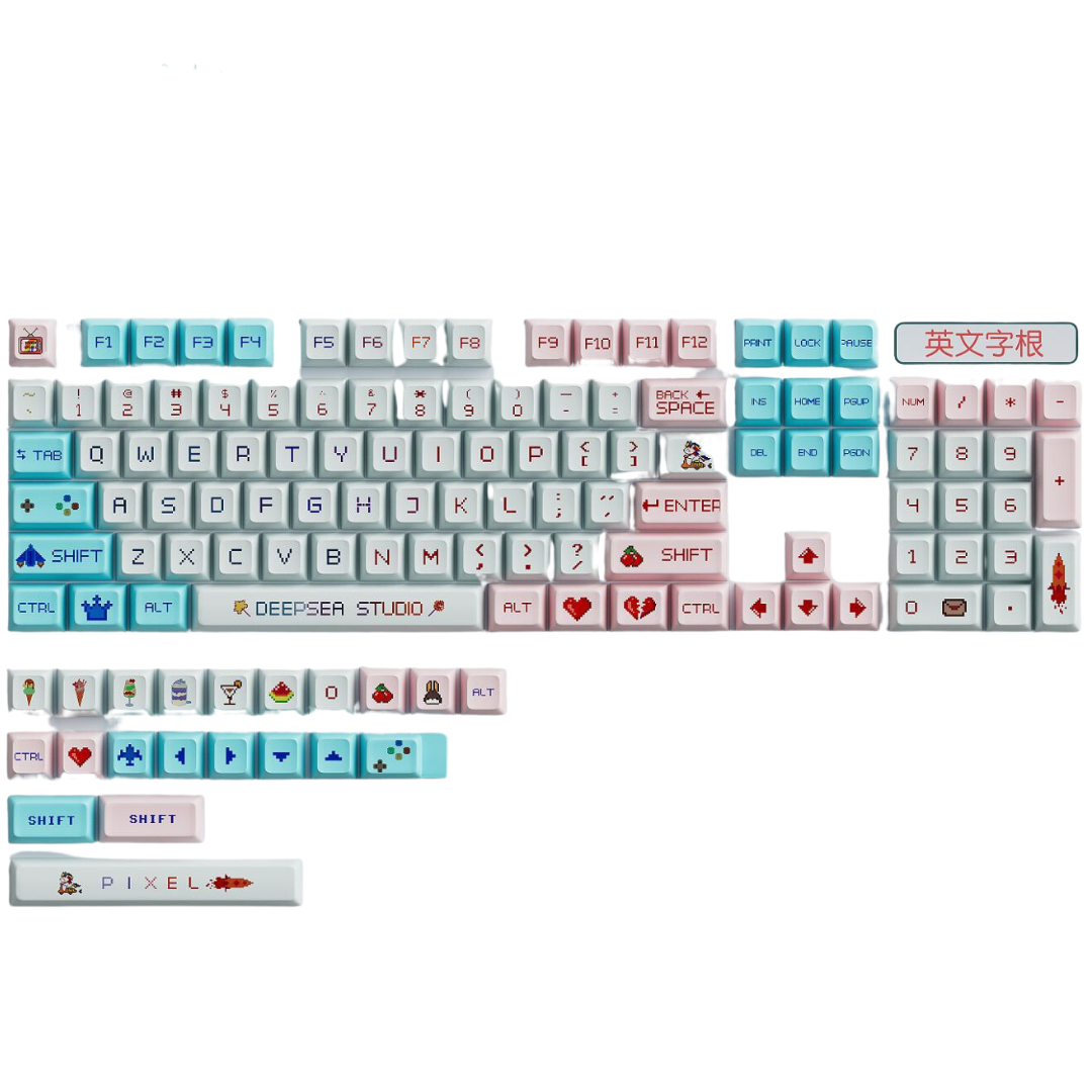 125 pcs Pixel War Keycaps for Keyboard XDA Profile Non-Backlit PBT ...