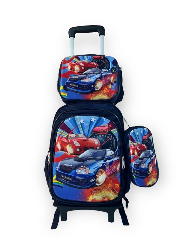TROLlEY PRIMARY SCHOOL BAG WHEELED BACKPACK WITH LUNCH BAG PENCIL CASE ...