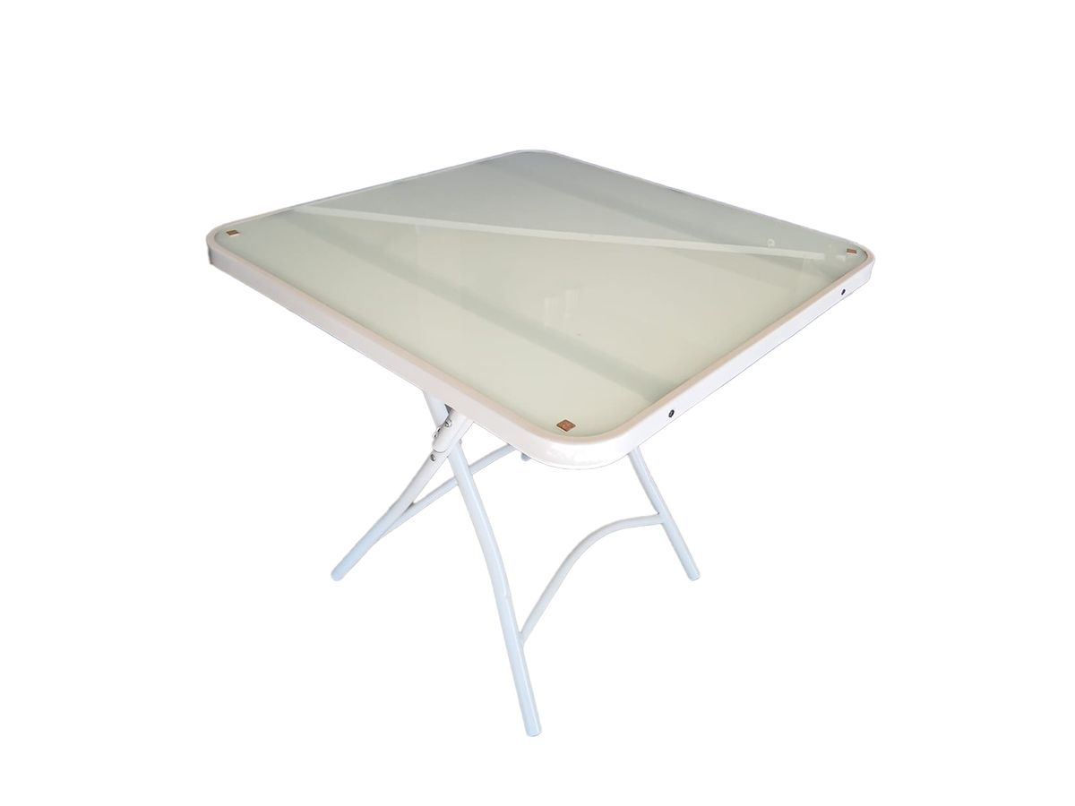 Portable Folding Table With Square Glass Top | Shop Today. Get it ...