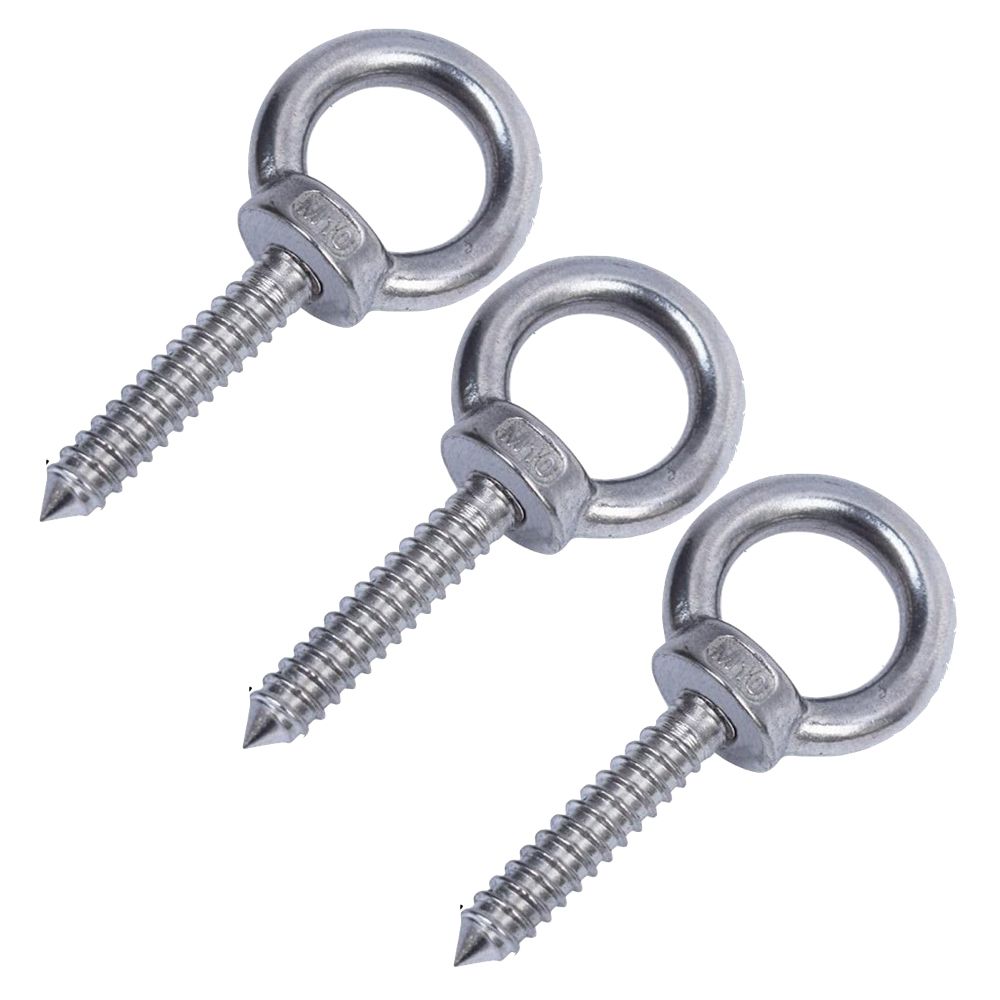 Tool DIY M6 304 Stainless Steel Lifting Hanging Ring Eye Screw Set of 3 ...