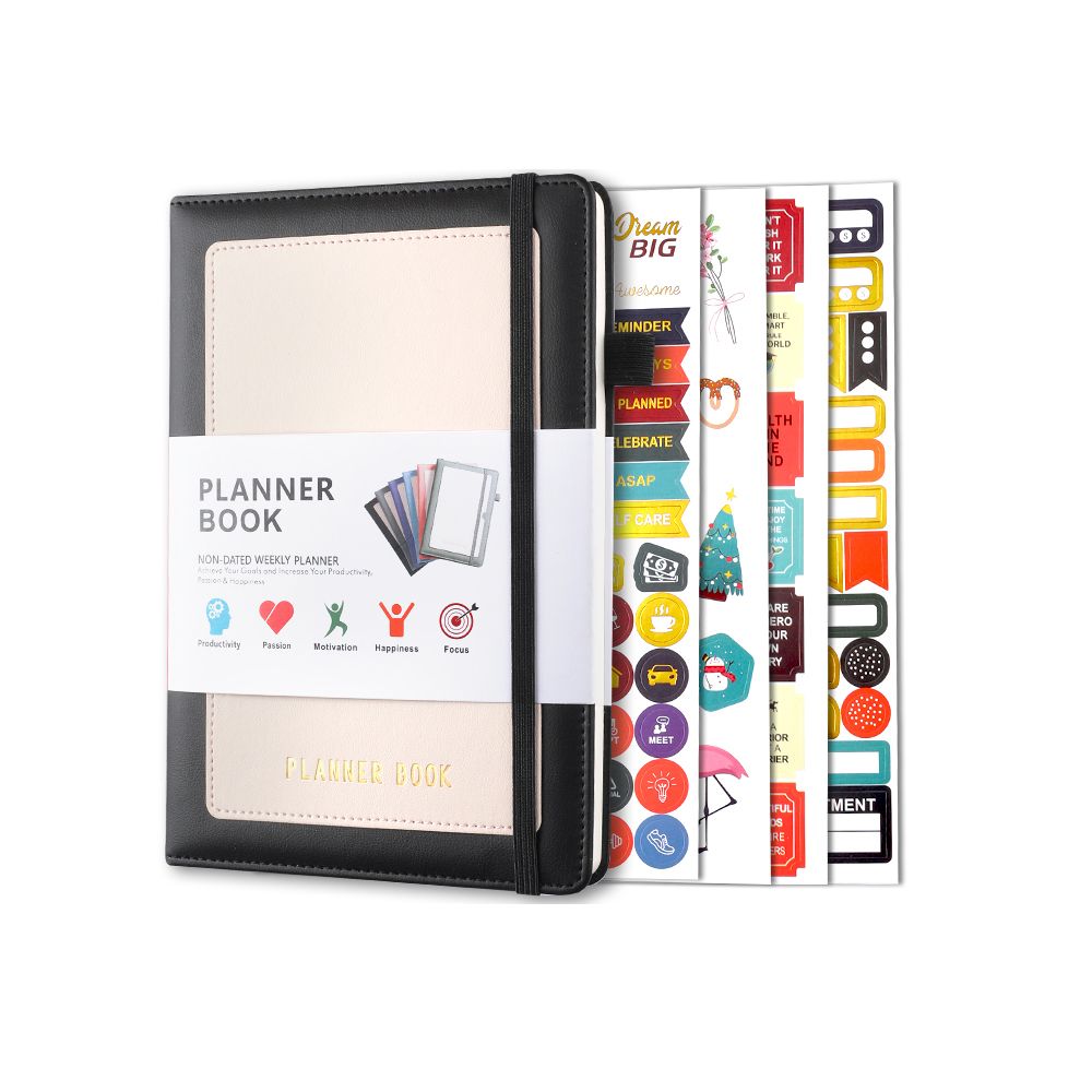 Paper Lion A5 PU Leather Cover Weekly/Monthly Planner Book with ...