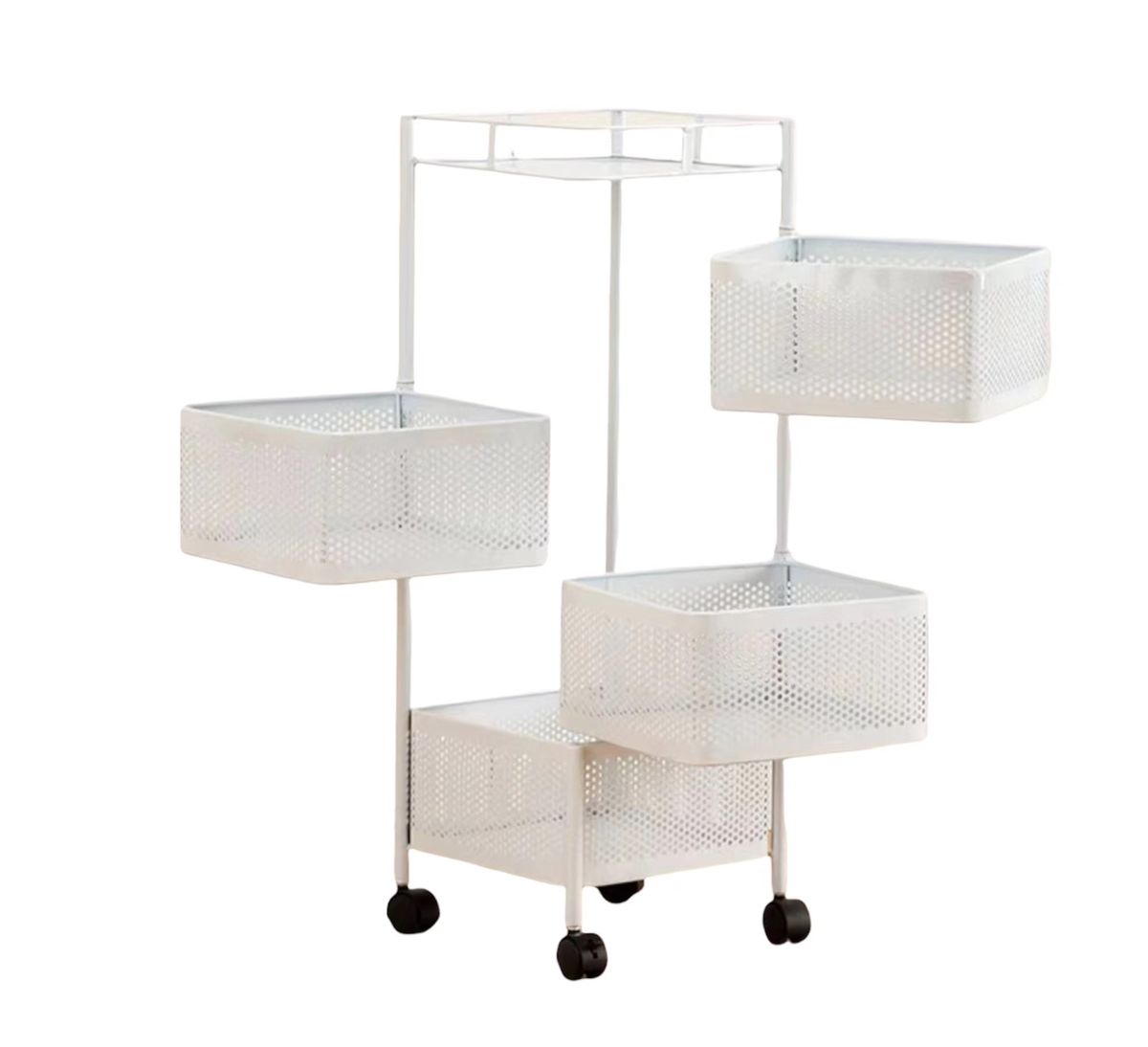 Multi-Functional 4-Tier Square Rotatable Drawer Basket Home Storage ...