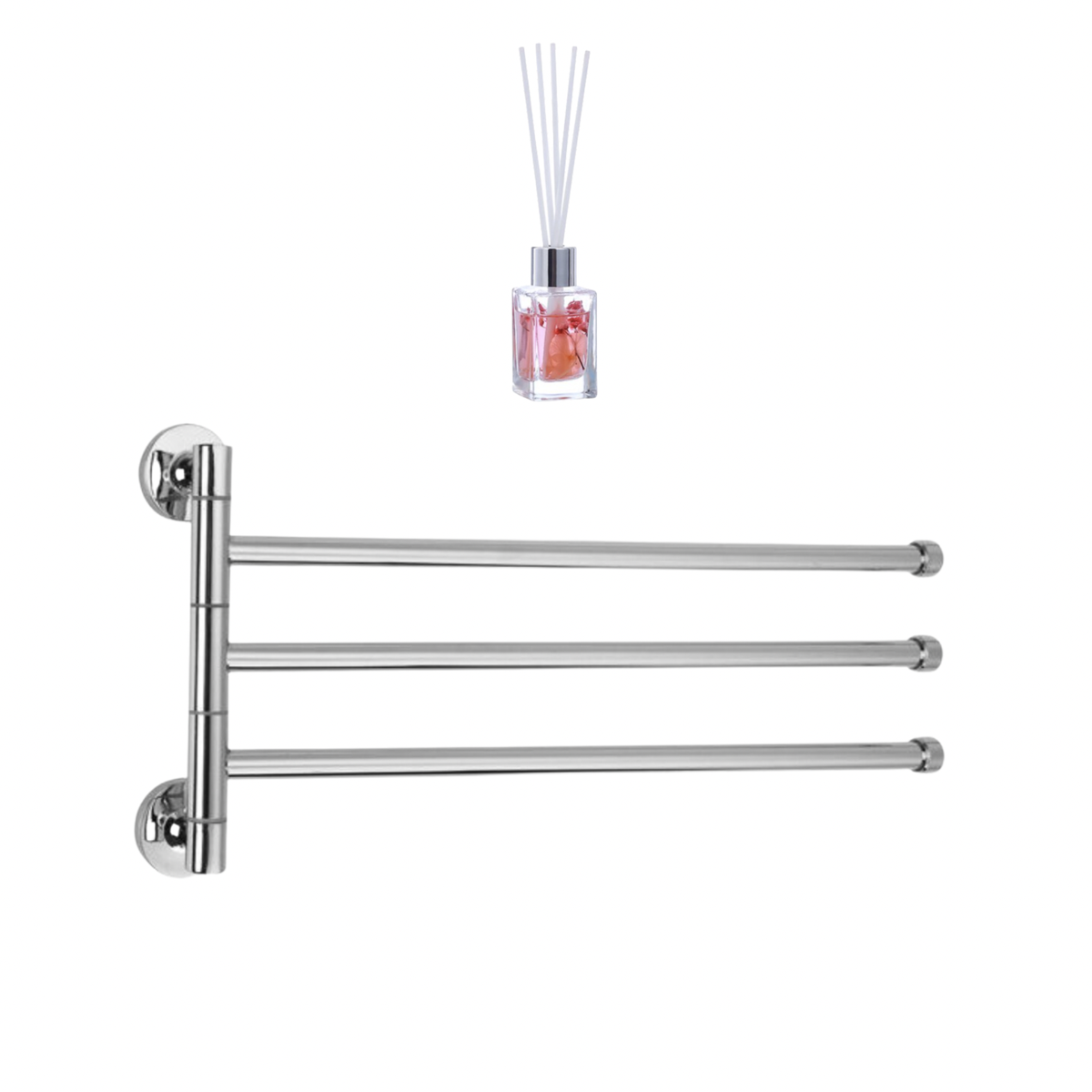 3-Tier Stainless Steel Rotating Towel Rack + 30ml Reed Aroma Diffuser ...