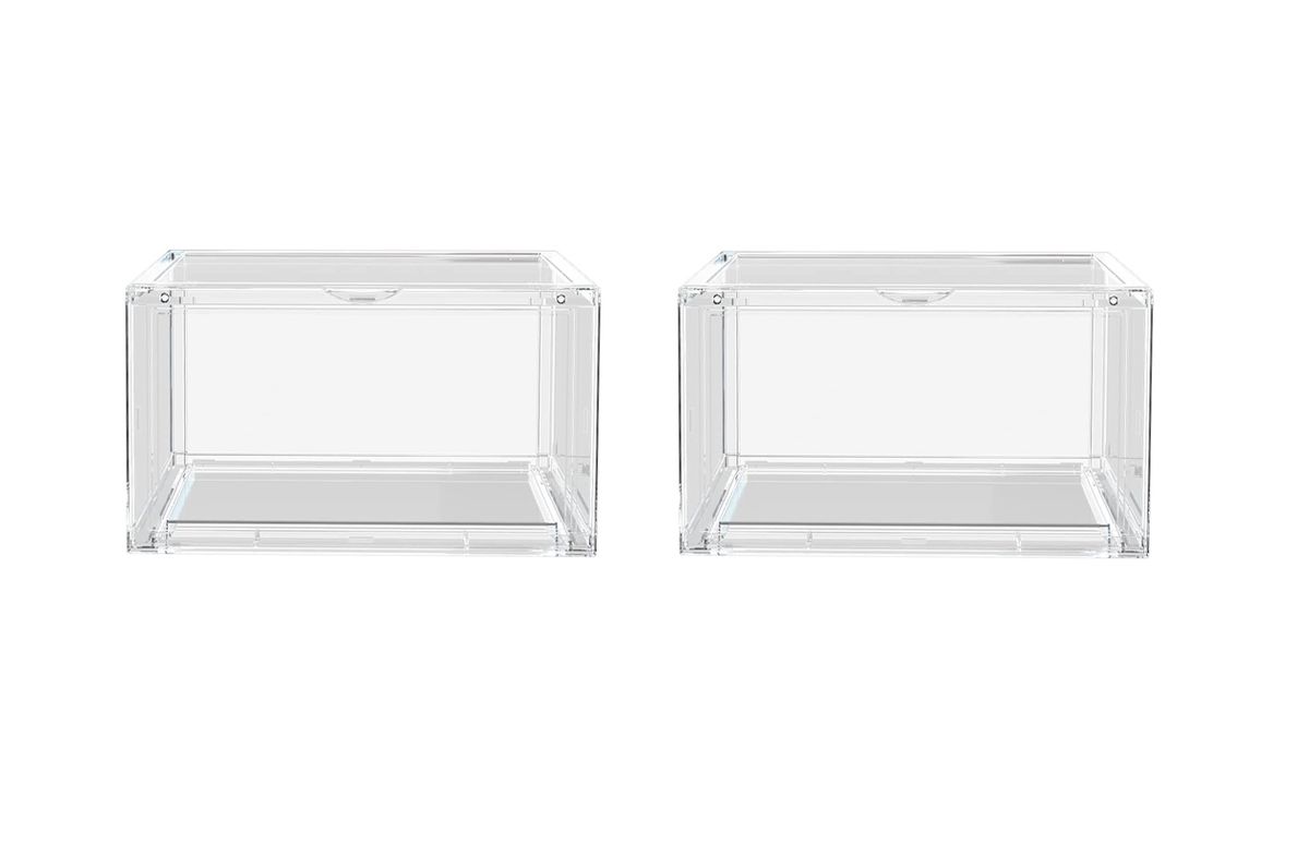 2 Stackable Clear Acrylic Shoe Storage Box - Container for Sneaker ...