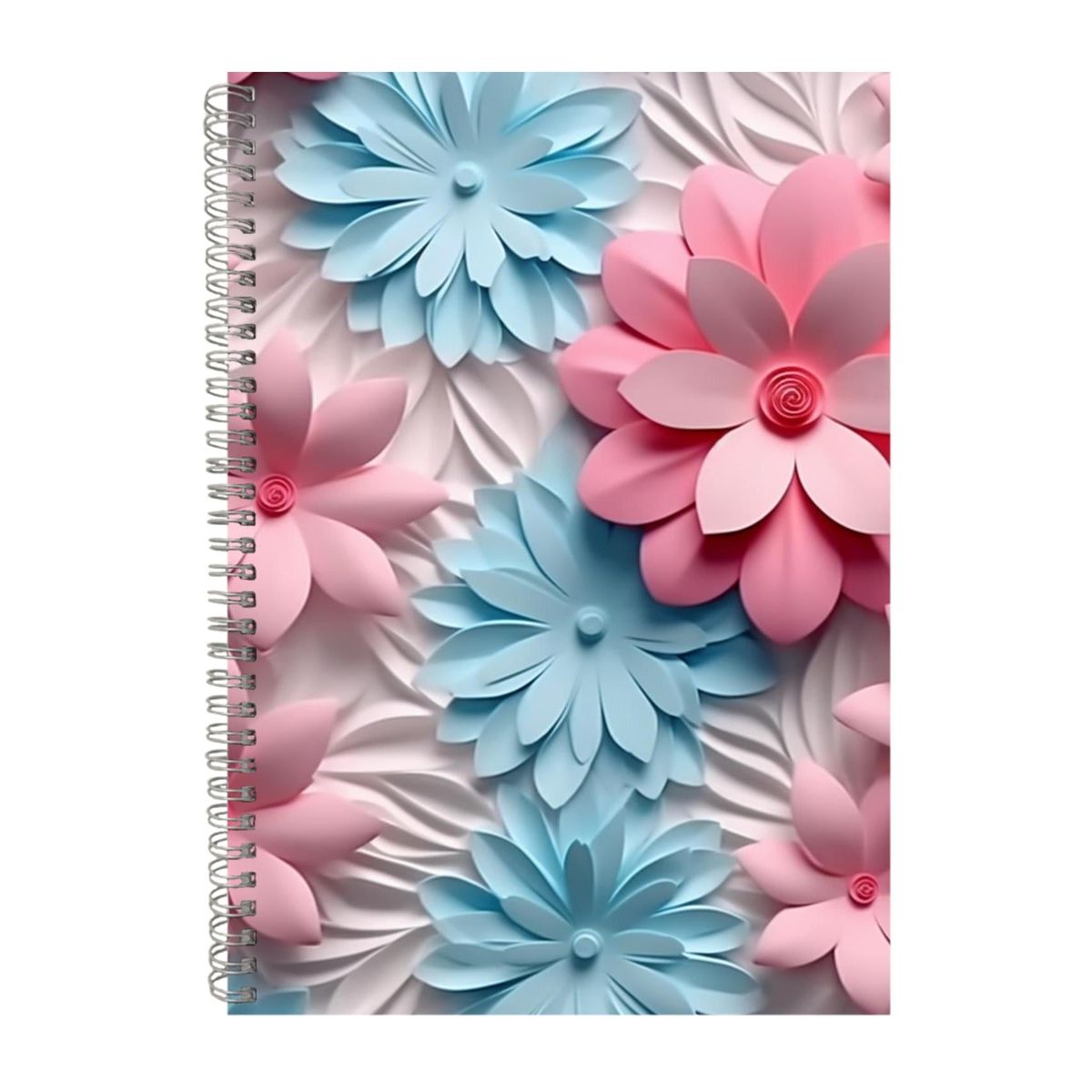 3D White Pink And Light Blue Flowers Notebook Gift Idea A4 NotePad 109 ...