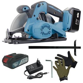 Cordless Handheld Circular Saw With 2 x 21V Lithium Battery Pack ...