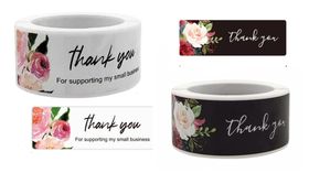 Rectangular Thank You Stickers 125 per roll 2 PC Combo | Shop Today ...