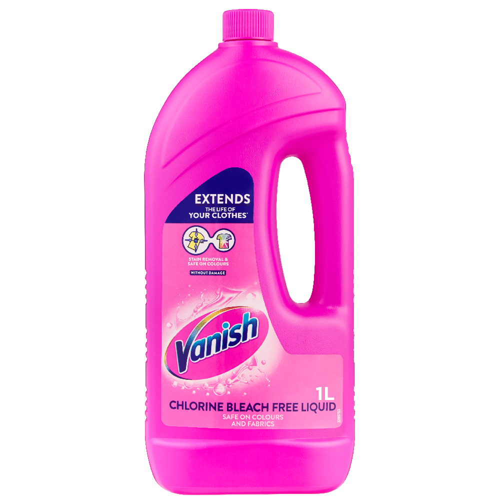 Vanish 1l, Laundry Stain Remover, Pink, Bleach Free Liquid, Laundry ...
