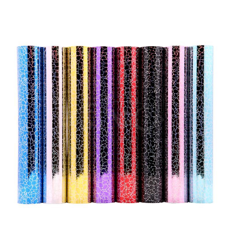 Vivid Colours Holographic Cobble Stone Crack Sticker Vinyl 8pc + 1m ...