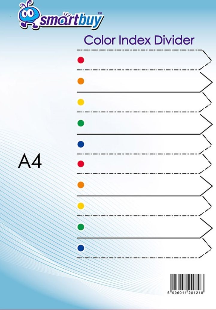 Smartbuy PVC Index Divided 1-10 Plain (10TAB) | Shop Today. Get it ...