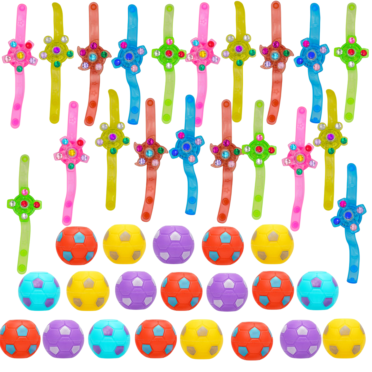 40 Pack Party Favours for Kids, LED Fidget Spinner Bracelets & Soccer ...