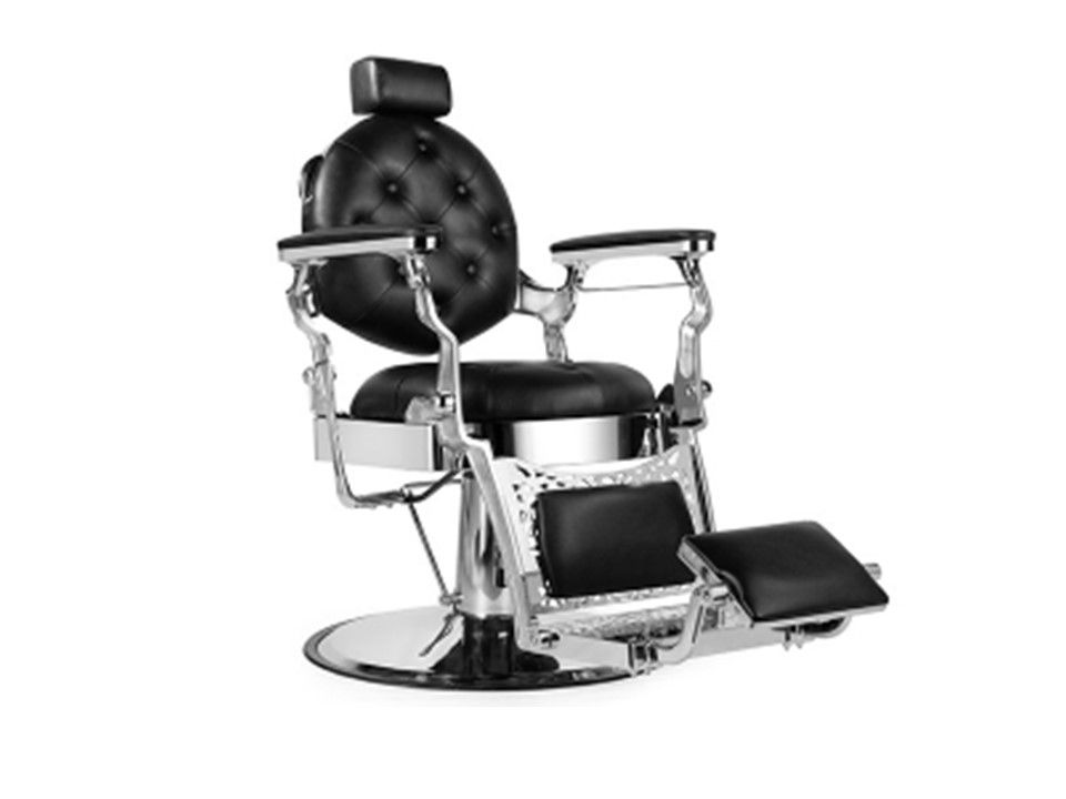 Calico Jack Barber Chair - Silverchrome Frame - Black Leather | Shop ...