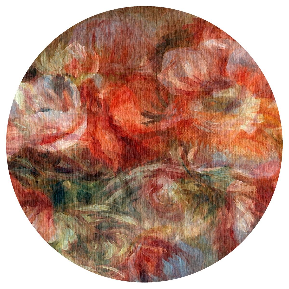 Vintage Canvas Rose Painting Round Tablecloth | Shop Today. Get it ...