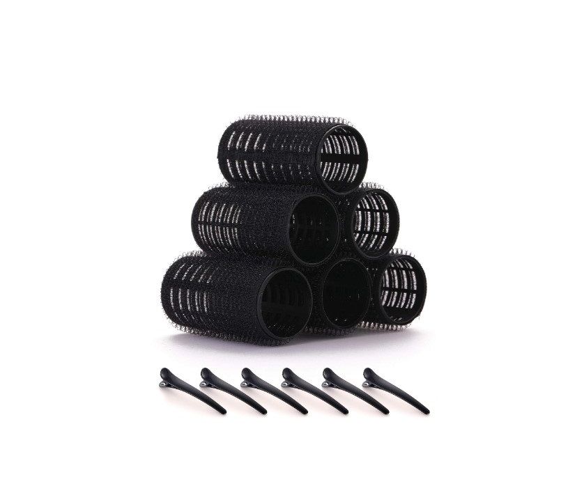 6 Hook & Loop Cling Curlers 48mm and 6 Hair Divider Clips-Pink | Shop ...