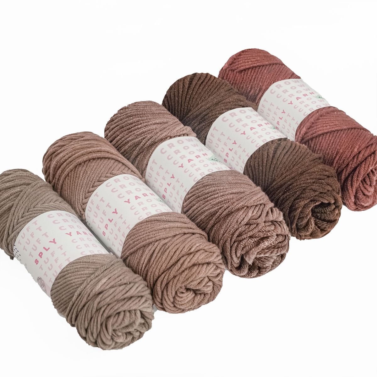 TUFT CROWD - Brown Yarn, 8-ply Tufting Yarn ( 5 x 100g ) , Knitting ...