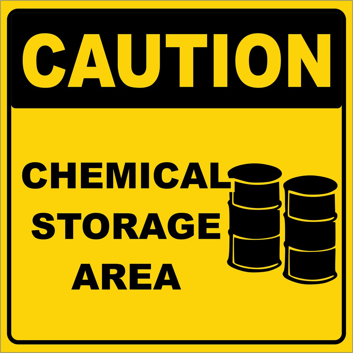 Caution Chemical Storage Area 29x29cm Sign - 2 Pack | Shop Today. Get ...