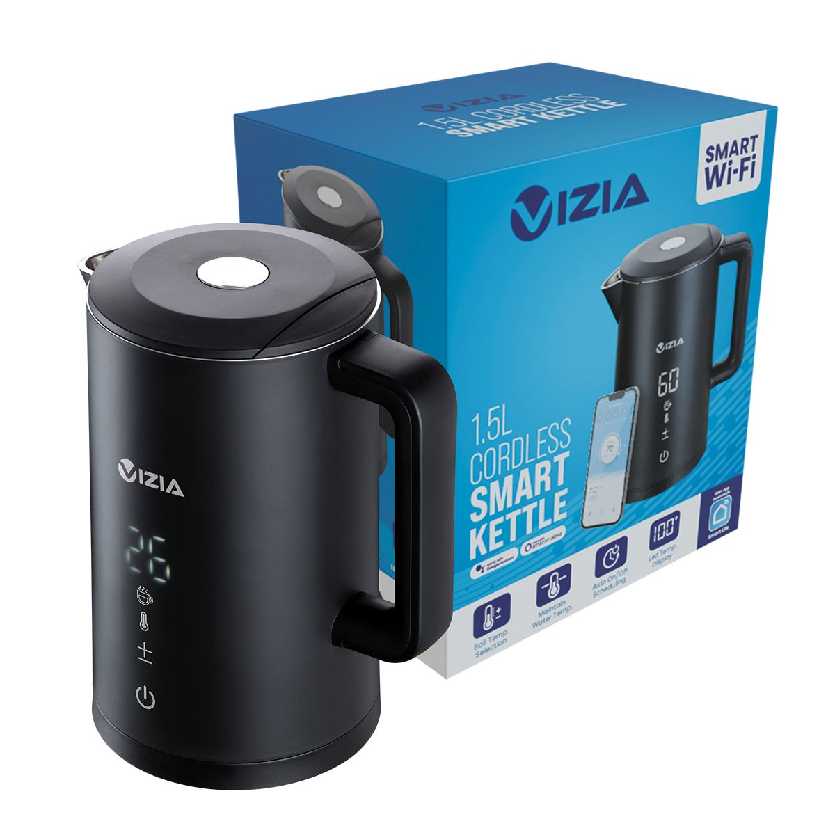 VIZIA Smart Kettle - 1.5L Cordless 360 Degree Smart Home | Shop Today ...