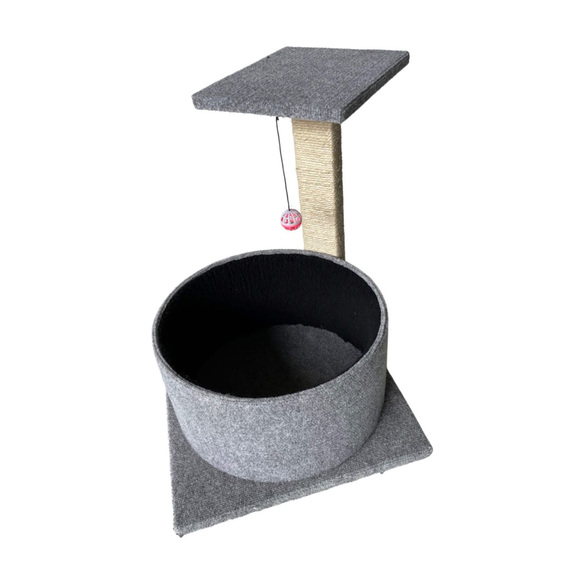 Scratzme - Lounge Around Premium Scratching Post - Light Grey & Black ...
