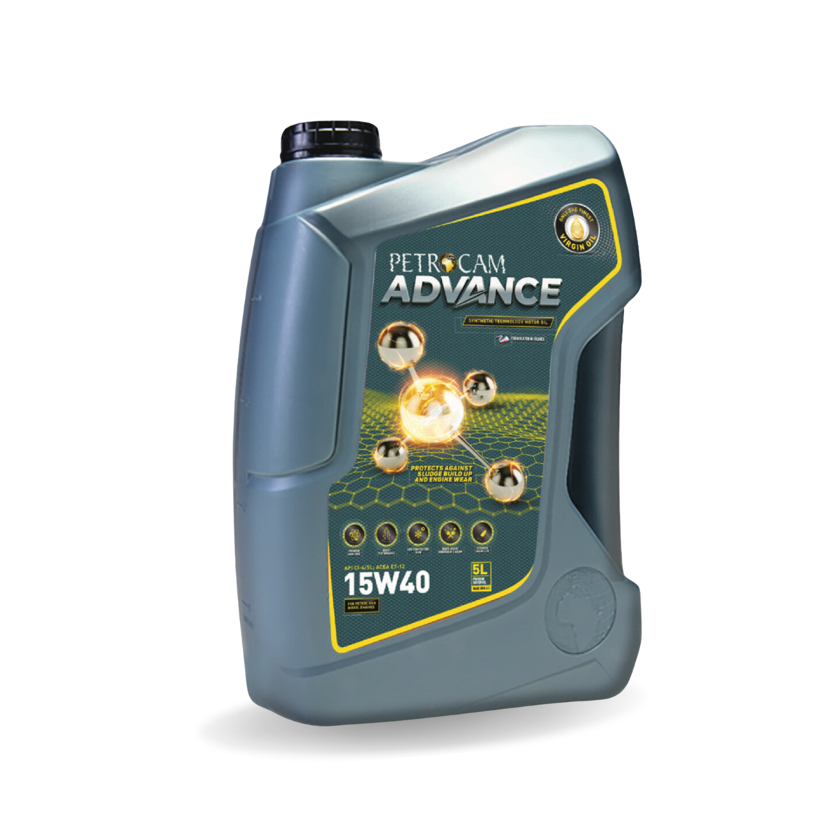 Petrocam Advance 15W40 Semi Synthetic - 5 Litre - Turbo Diesel CI-4 ...