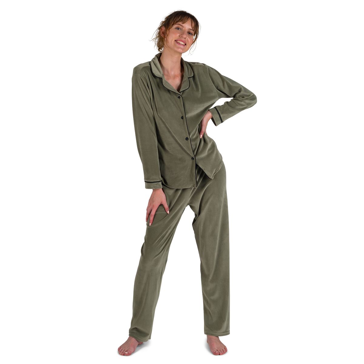 Women's Winter Stretch Cotton Pajama Set | Shop Today. Get it Tomorrow ...