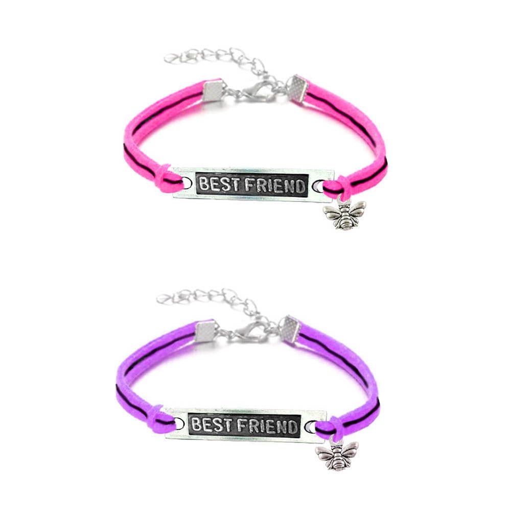 Urban Charm Bee Best Friends Infinity Bracelet Set of 2 - Purple ...