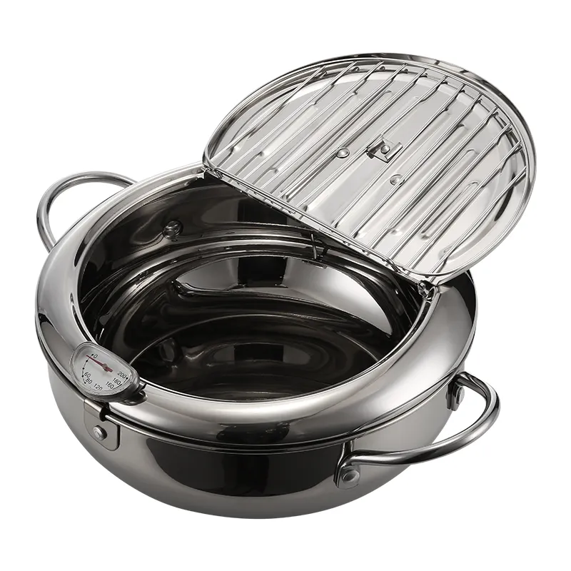 2.2L Cooking Kitchen Stainless Steel Double Side Handle Deep Frying Pot ...