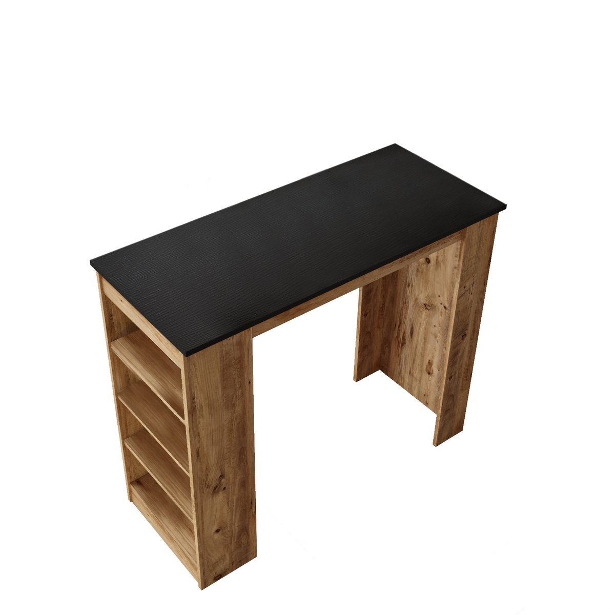 Yurupa Bar Kitchen Table with 4 Side Storage Shelves | Shop Today. Get ...