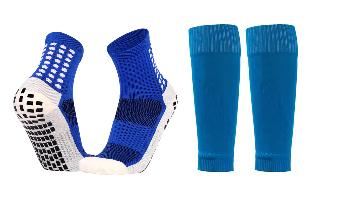 Grip Socks For Soccer & Socks Sleeve Combo - 2 Sets - Blue | Shop Today ...