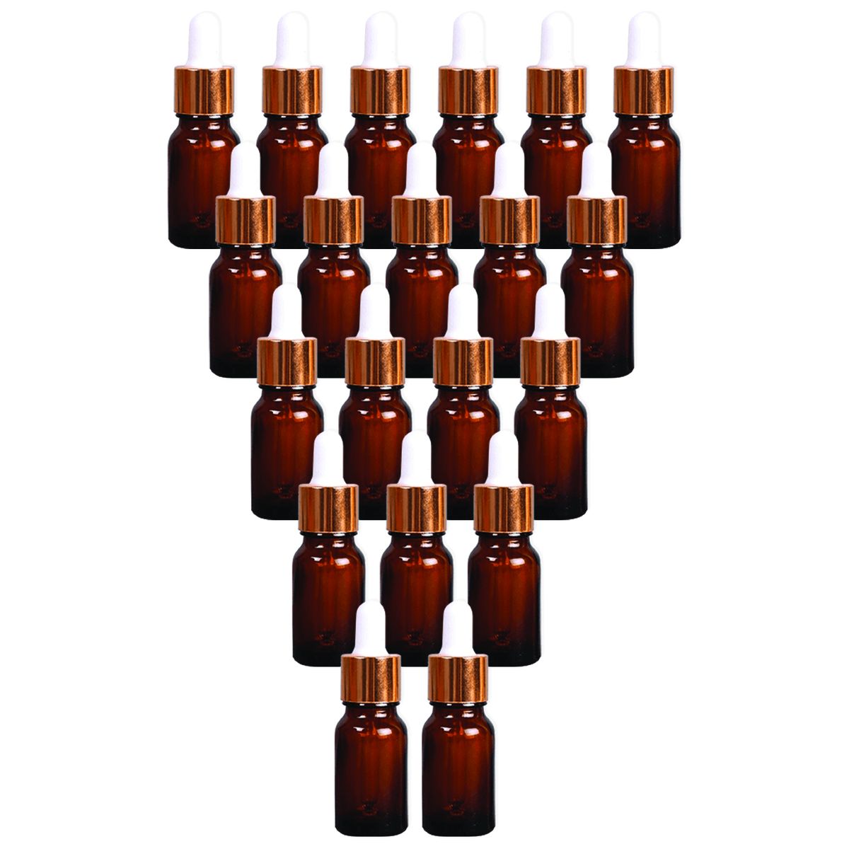 20 x 10ml Amber Glass Dropper Bottle With White & Gold Pipette | Shop ...