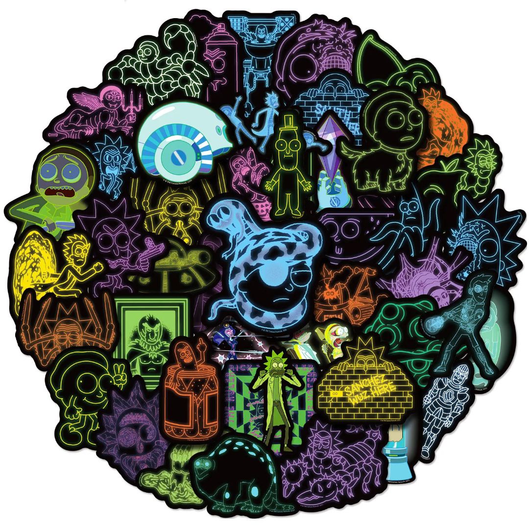 50 Piece High Quality Rick And Morty Inspired Vinyl Sticker Pack - 9 ...