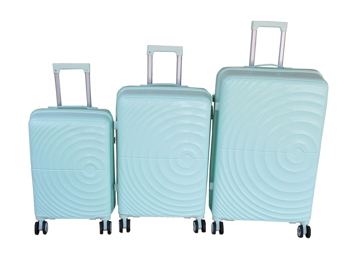 Unbreakable 3-Piece Polypropylene Luggage Set - Mint Green | Shop Today ...
