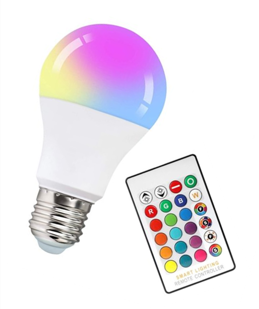 (SI-LED-0151) Magic Led Light Bulb 5W White + RGB W/Remote Control ...