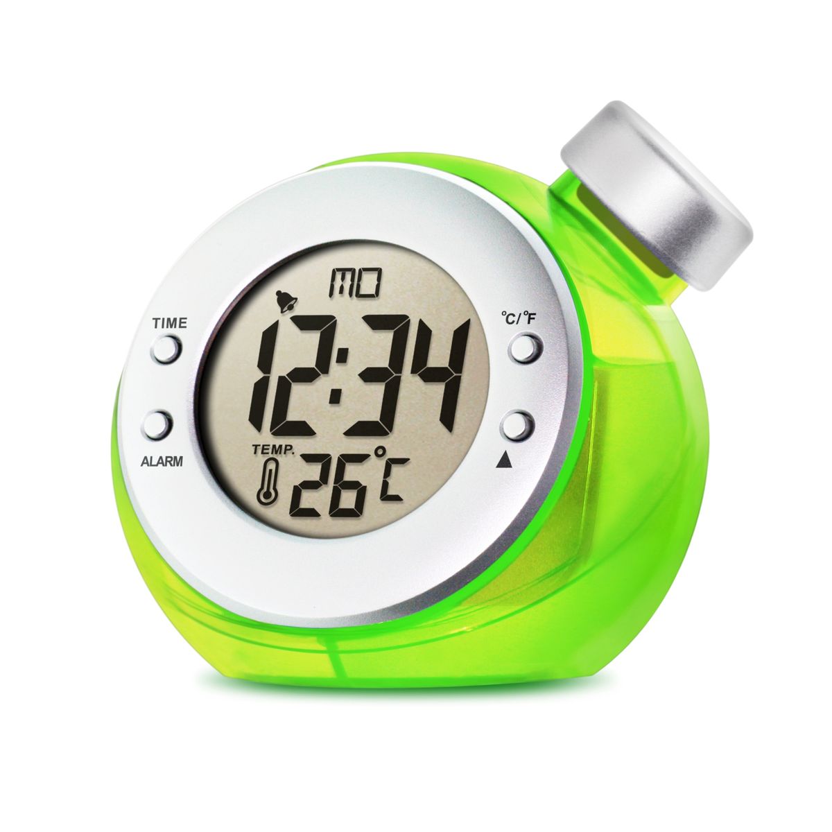 Water Clock With Thermometer and Alarm - Powered by Water - Green ...
