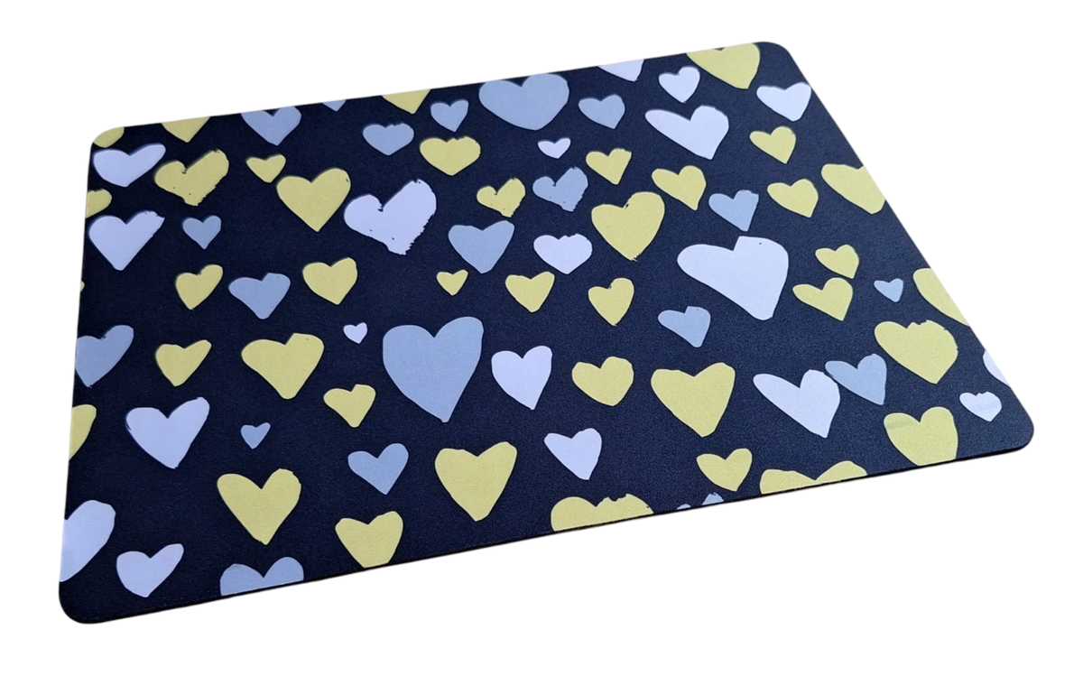 Large Mouse Pad - Grey & Yellow Hearts on Black | Shop Today. Get it ...