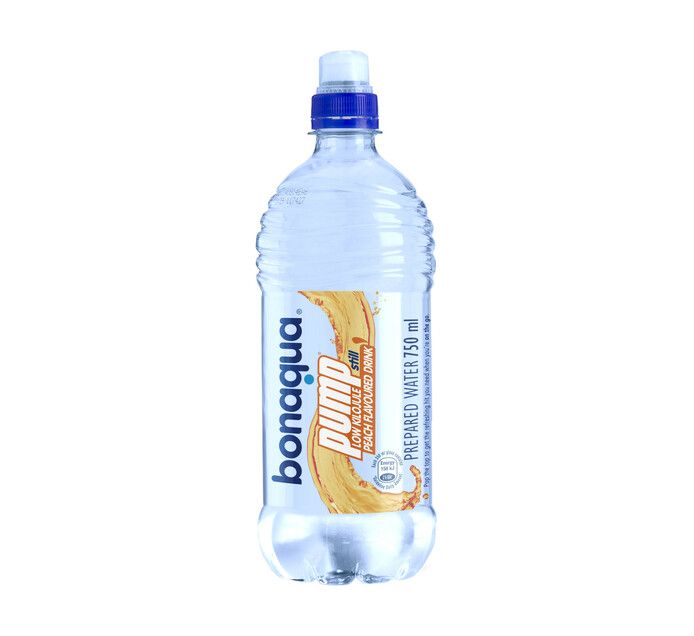 Bonaqua Pump Low Kilojoule Peach Flavoured Still Water 24x750ml | Buy ...