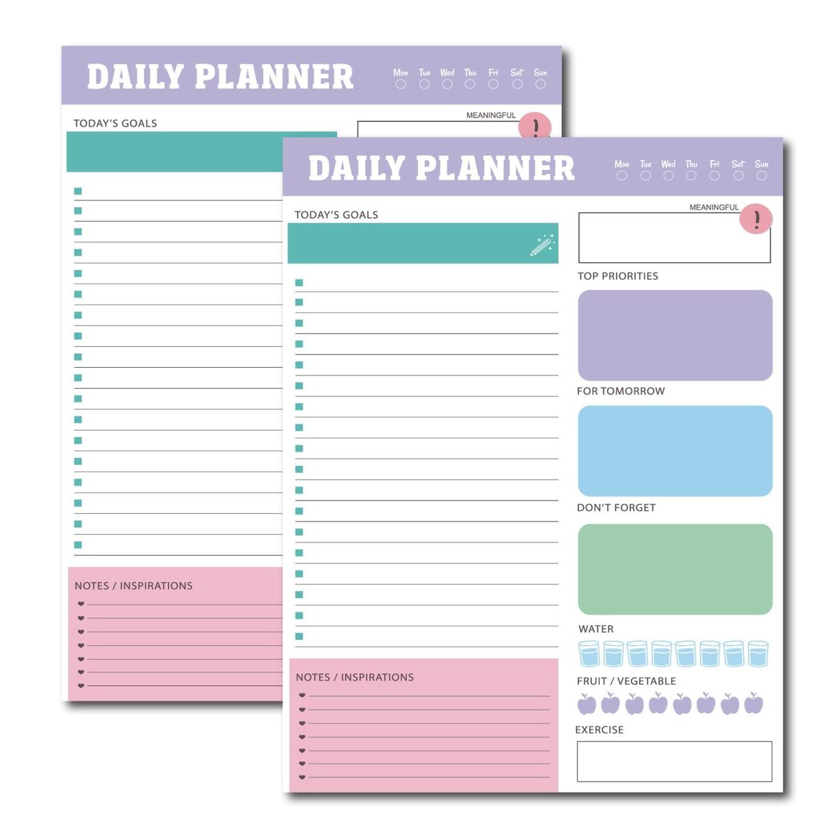 BasicX Weekly Planner Pad 60-Page - Time Management & Goal Setting ...
