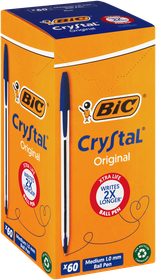 BIC Crystal Xtra Life Medium Ball Point Pen - Blue (Box of 60 Barcoded ...